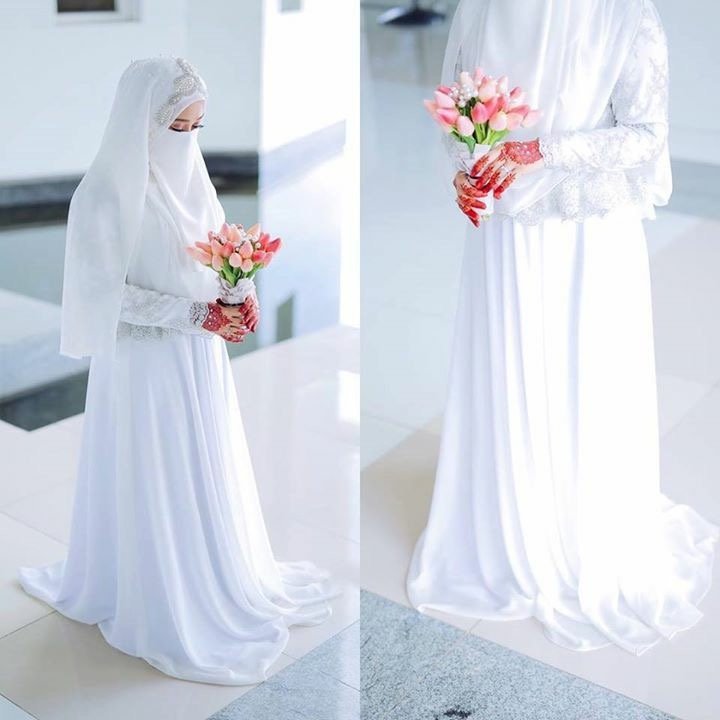 Galeri 15 Inspirasi Gaun Pengantin Bercadar. Tampil Menawan Meski Wajah ...