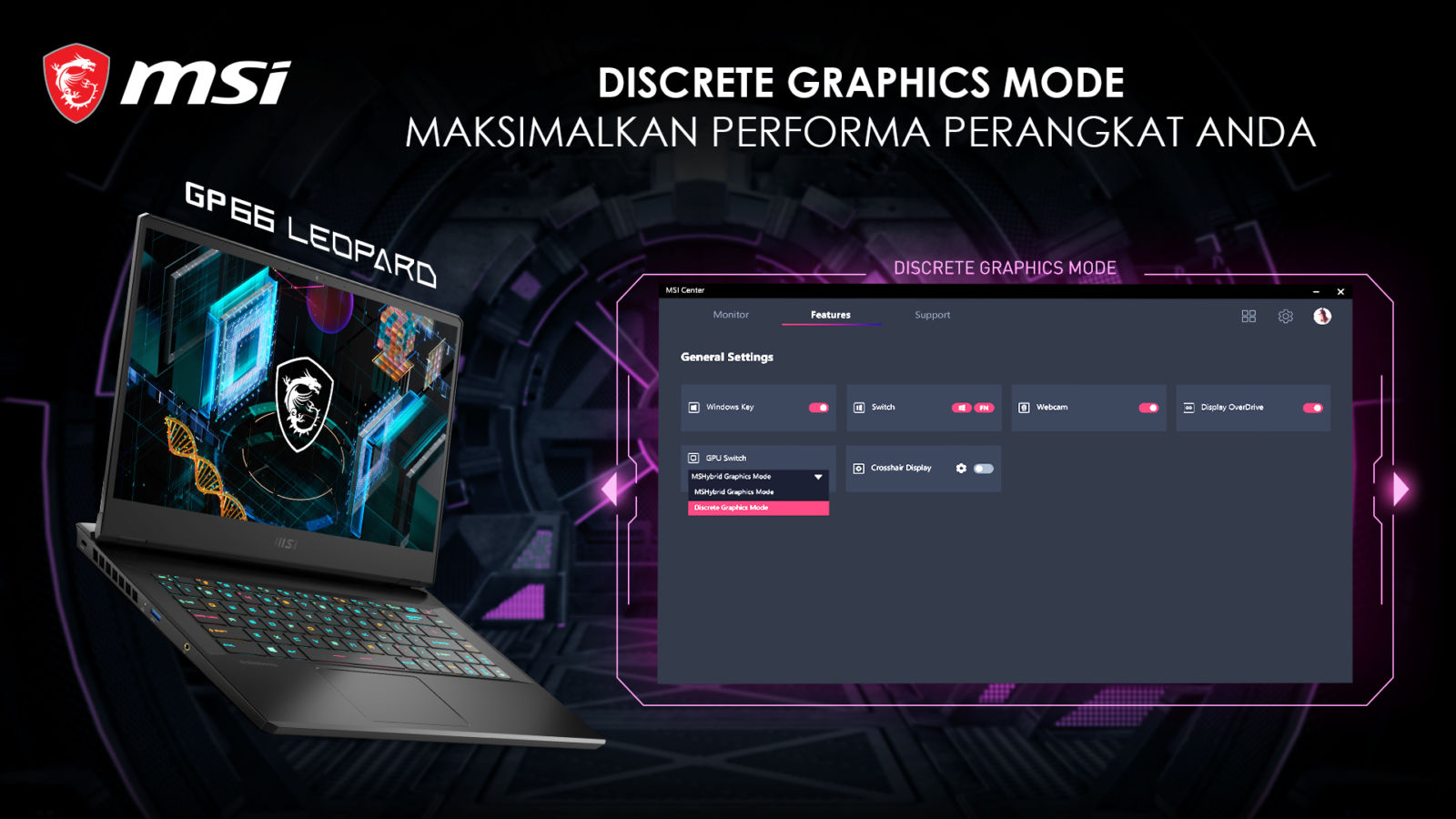Tingkatkan Performa, MSI Sematkan Teknologi Eksklusif Discrete Graphics ...
