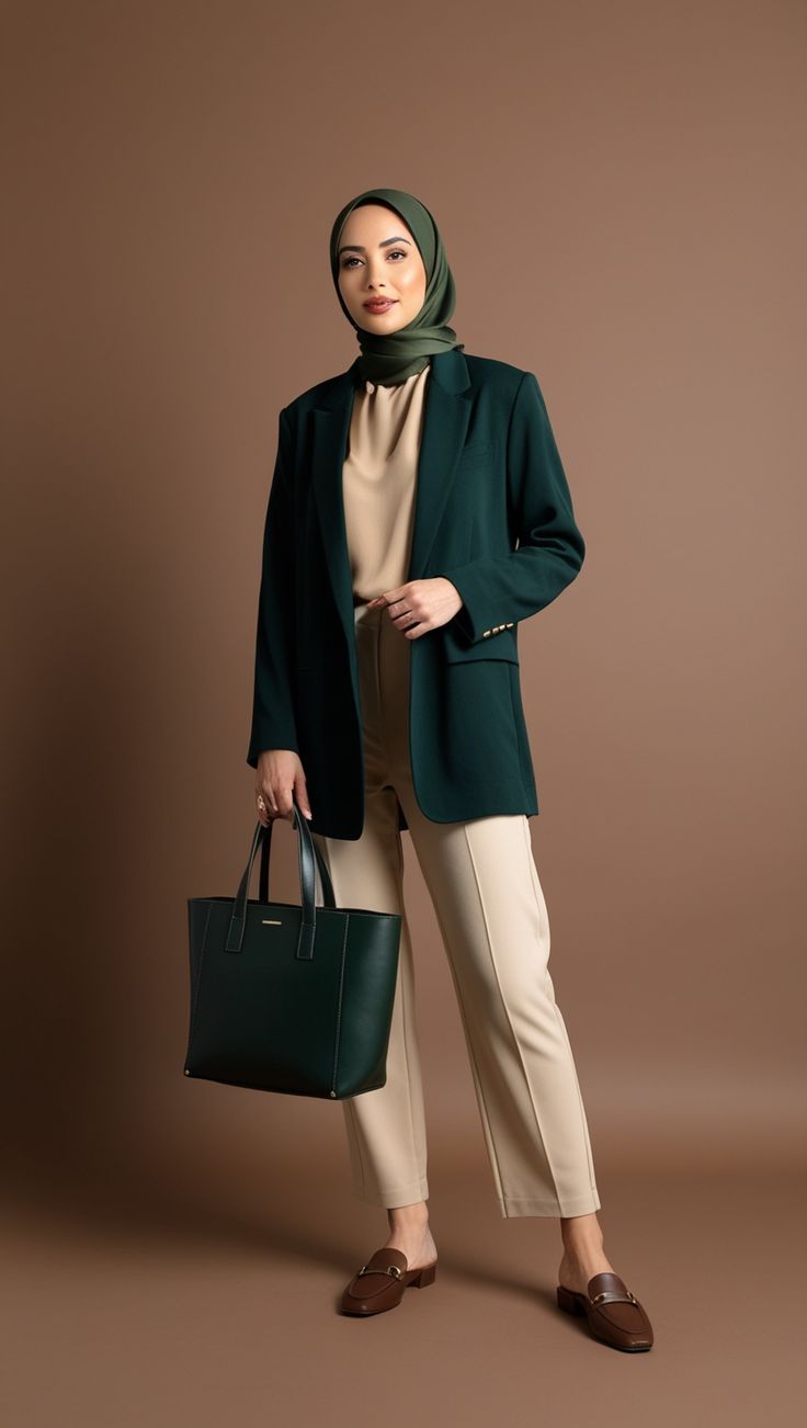 Baju Hijau Botol Cocok dengan 7 Warna Jilbab Ini, Bikin Kamu Tampil ...